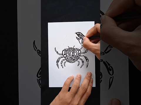 Drawing Zodiac Cancer | Astrology Art #kotaklangitindonesia #drawing #tribal #zodiac #constellation