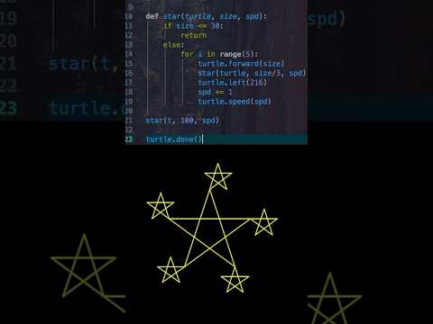 Star design in Python / Graphics and coding / Turtle drawing tutorial #programming #art #satisfying