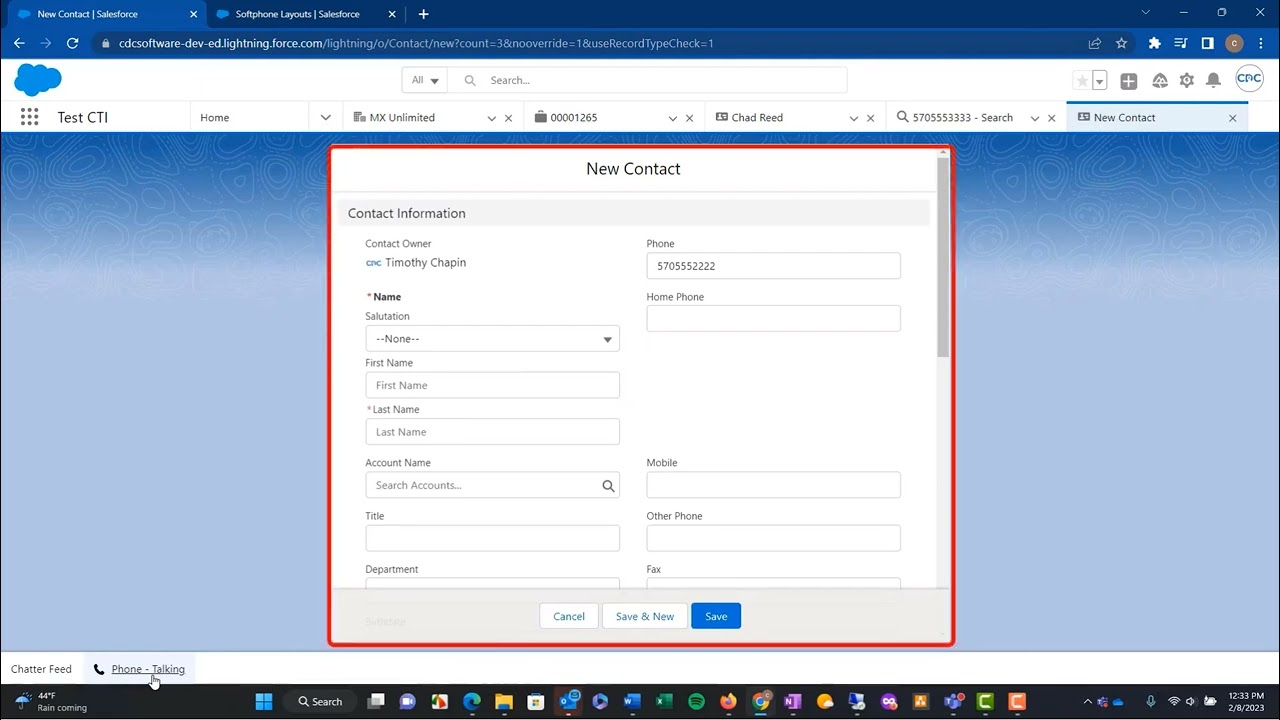 CDC Software & Salesforce (CRM) Telephony Integration Demo