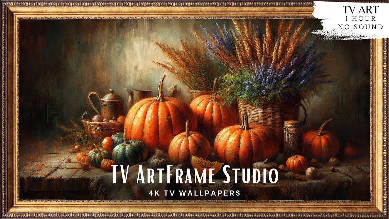 4K Frame TV Art Pumpkin Harvest Celebration | TV Background | Screensaver Wallpaper