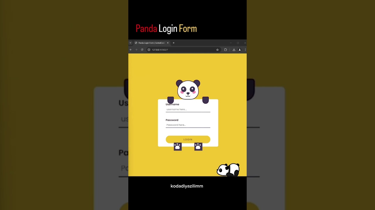 Panda Login Forms Html Css