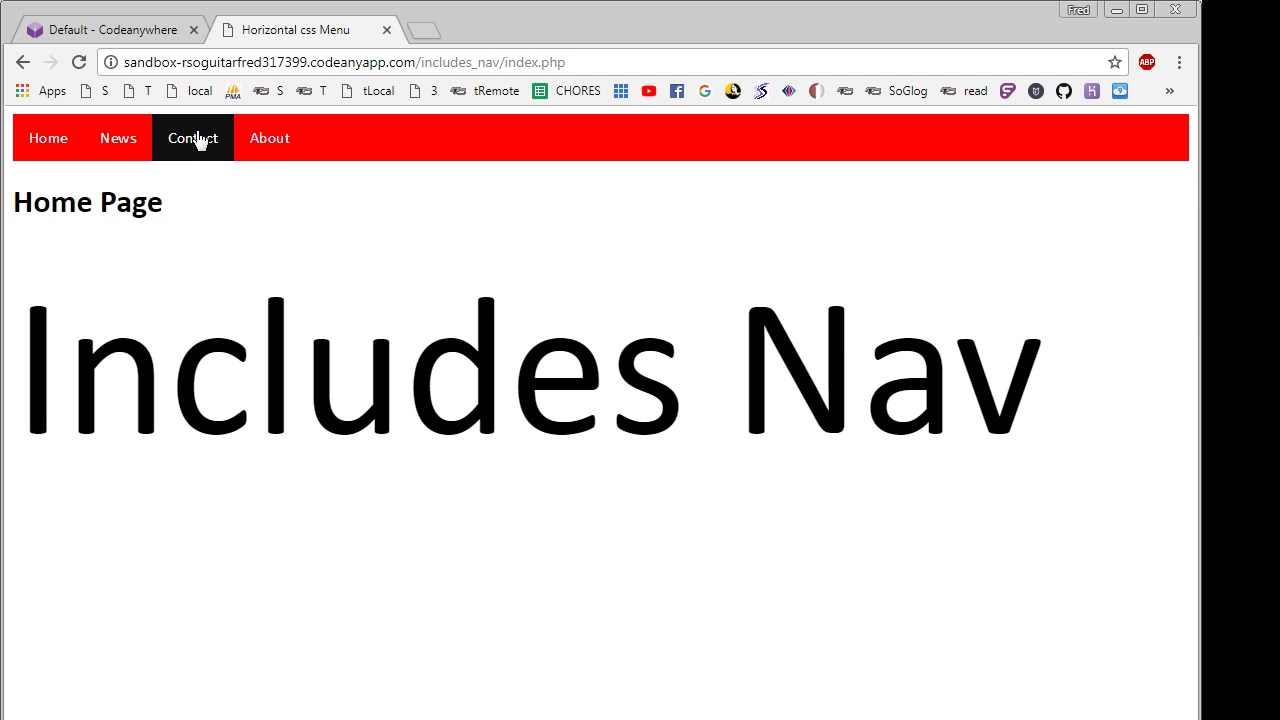8 Codeanywhere Tutorials :: Includes - Navigation