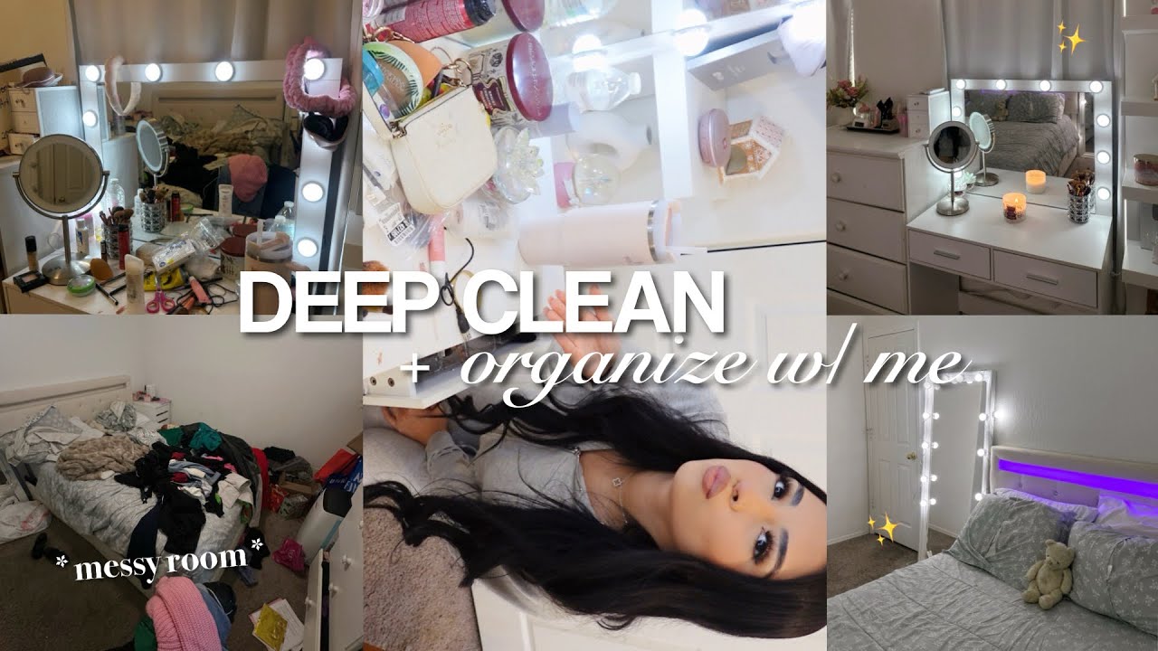 DEEP CLEANING + ORGANIZING MY MESSY ROOM🫧12 DAYS OF VLOGMAS *DAY 4