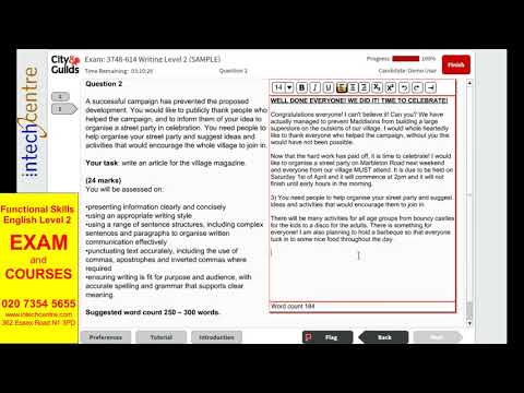 Functional Skills English Level 2 Writing Sample 1 Part 2