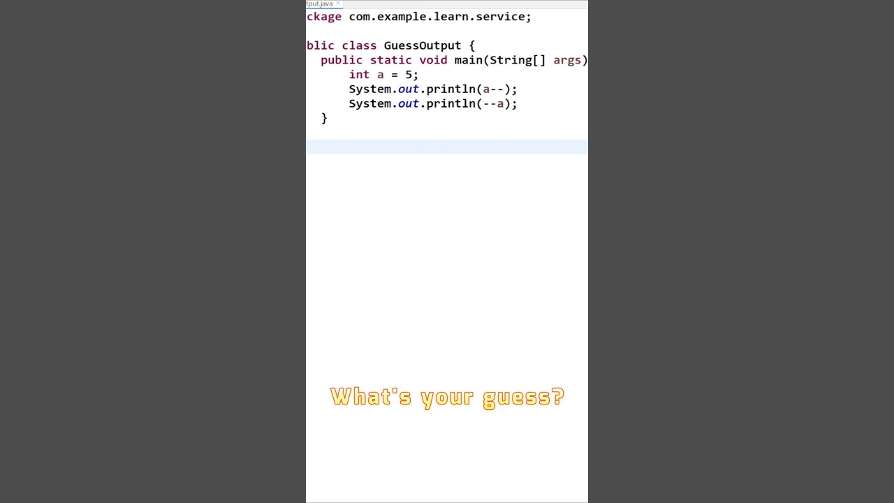 Java Decrement Challenge: Guess the Output! (a-- vs --a)? #coding #codechallenge #java