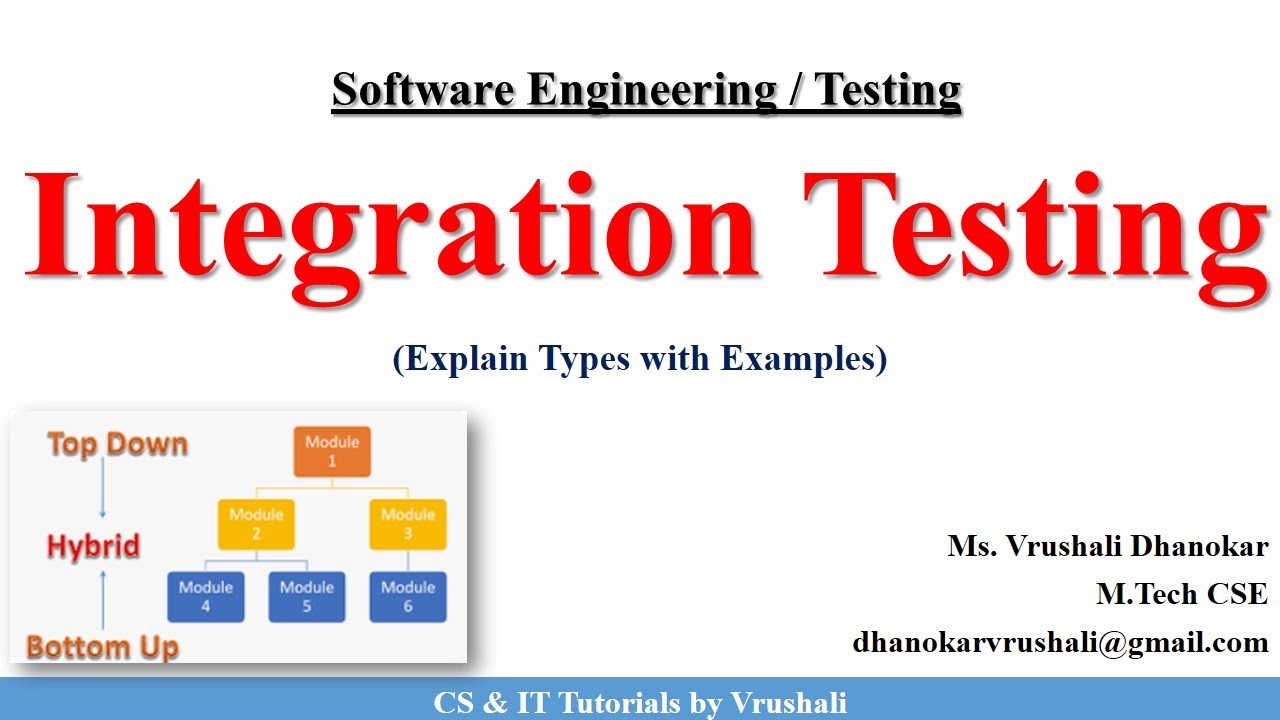 SE 46 : Integration Testing with Examples  #softwaretesting @csittutorialsbyvrushali