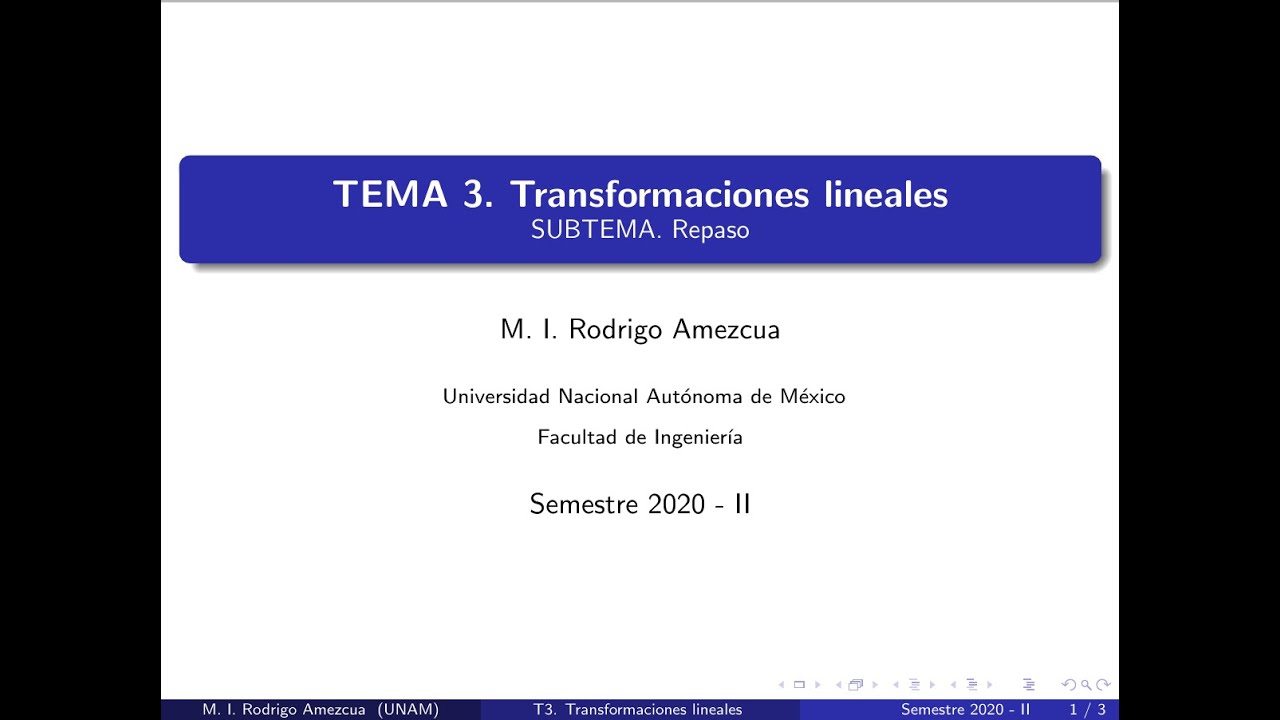 3.1. Transformaciones lineales (repaso)