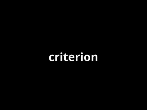 what is the meaning of criterion.