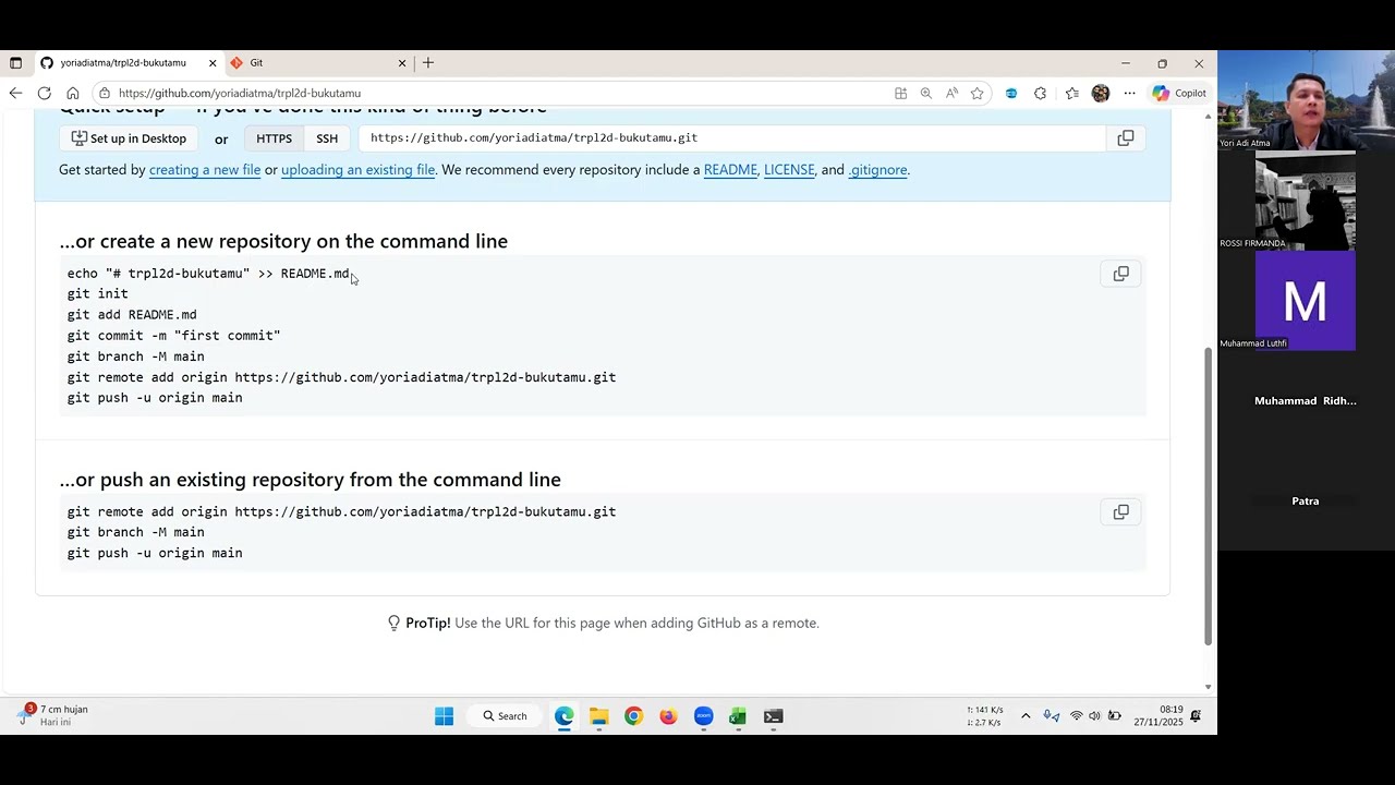 Kuliah Pemograman Web TRPL - Git dan GitHub untuk Pengelolaan Proyek