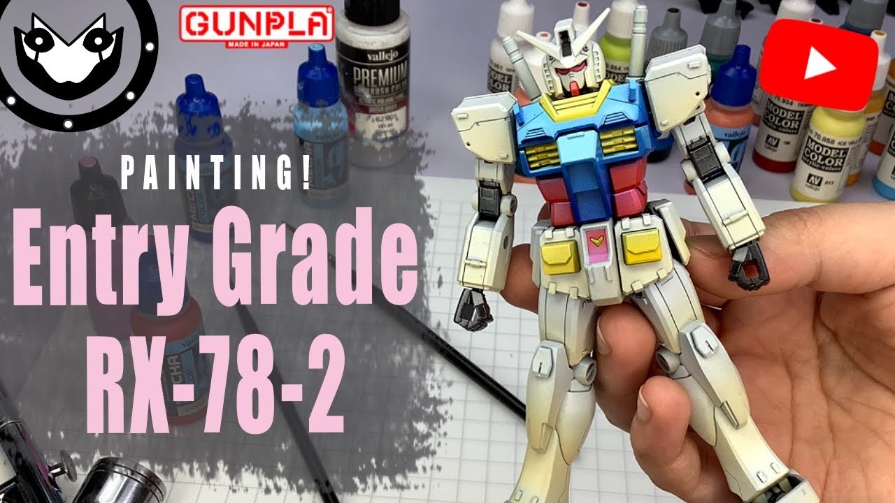 Basic GUNPLA Painting! | Entry Grade RX-78-2 Gundam | Vallejo Colors Acrylics | 2021