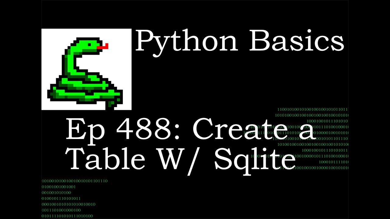 Python Basics Sqlite Create a Table