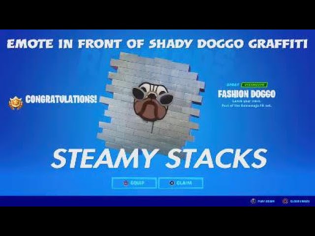 Where to emote in front of Shady Doggo Graffiti in Fortnite Season 8 ...