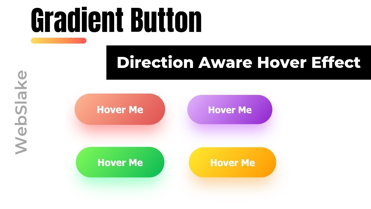Gradient Button With Direction Aware Hover Effect Using Only HTML And CSS | Pure CSS Tutorial