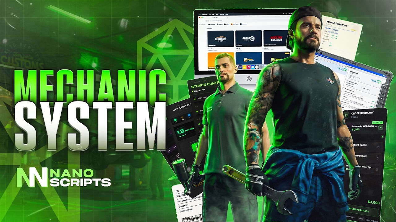 The MOST ADVANCED FiveM Mechanic System + Creator | ESX/QBCore/QBox | NANO Scripts