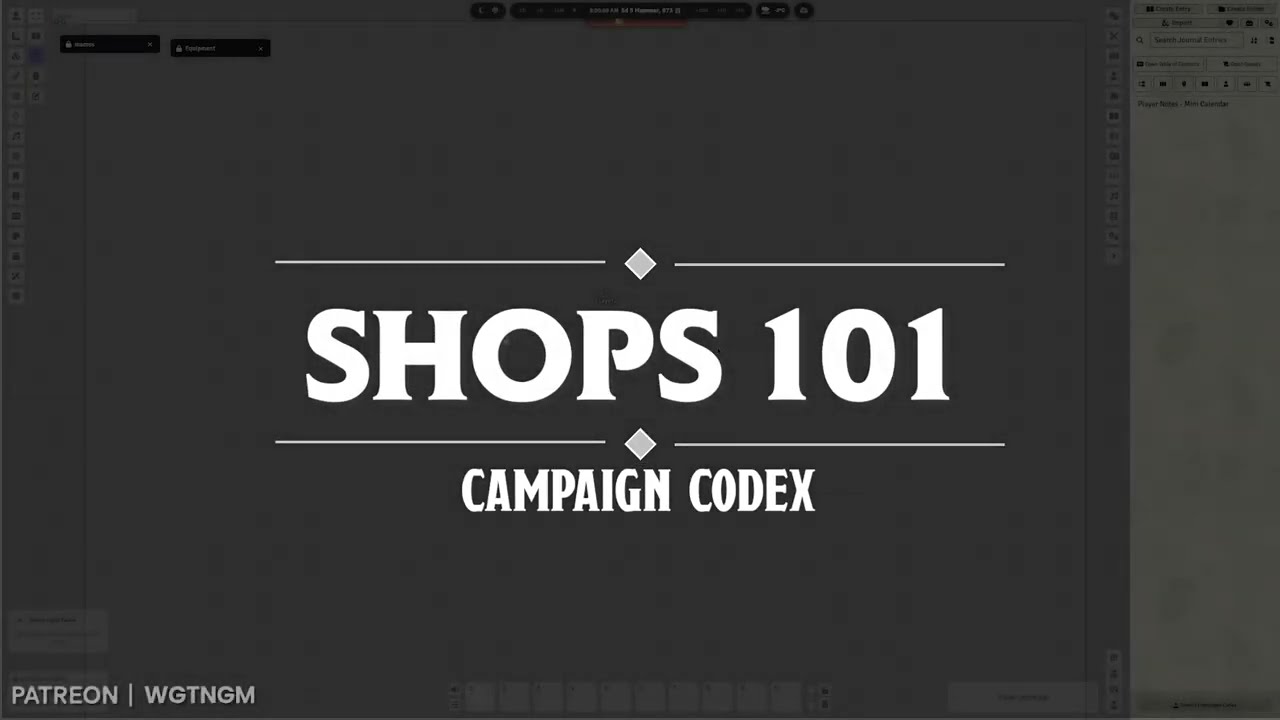Shops 101 - Campaign Codex