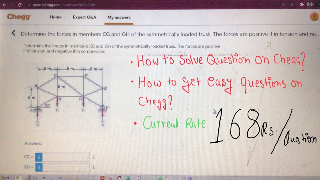 How to solve question for 100 C/F on CHEGG (Solution video)