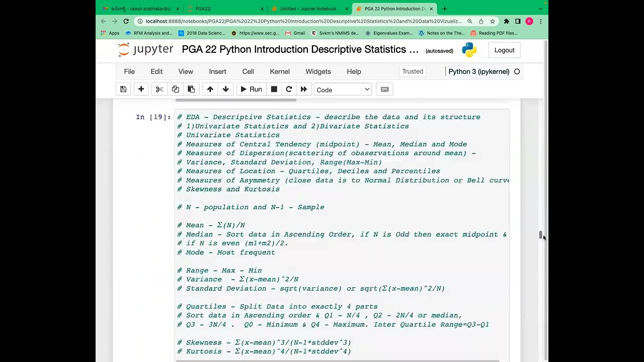 Exploratory Data Analysis  Descriptive Statistics Data Visualization Python Topics for Data Science
