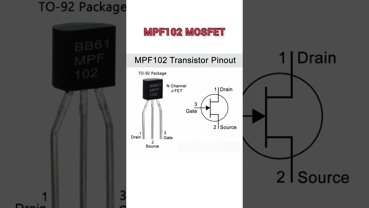 MPF102 MOSFET PINOUT #akexperiment #electronic #pinout #MPF102 #102 #nchannel #JFET #shorts #mosfet
