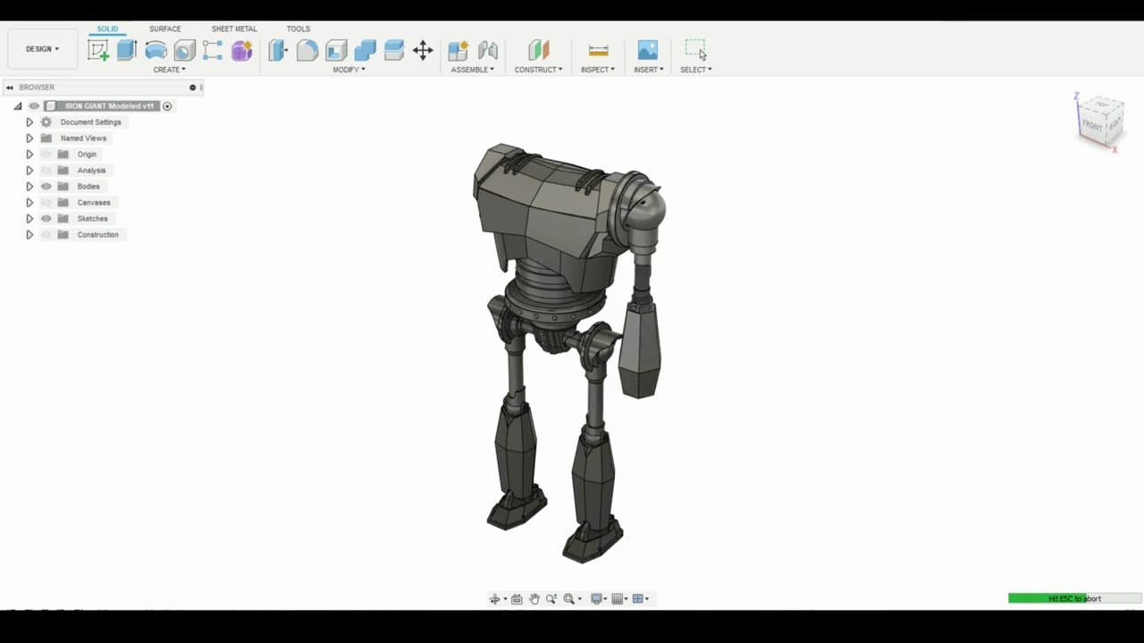 IRON GIANT - Fusion 360 timelapse