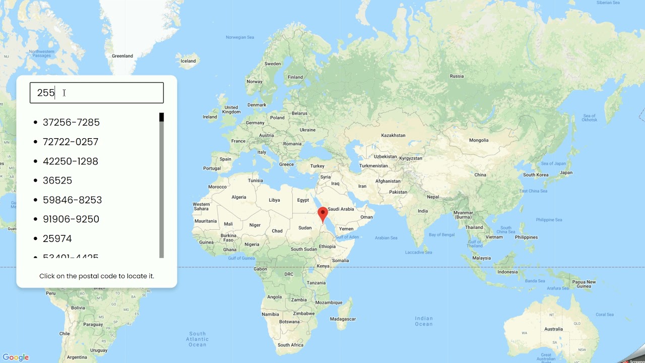 Postal Code Locator ReactJS