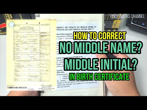 How to Correct No Middle Name or Middle Initial in Birth Certificate in PSA or Civil Registrar