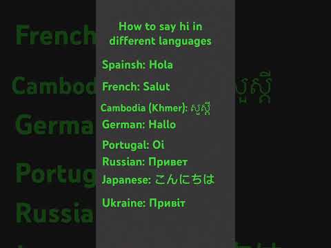 How to say hi in different languages