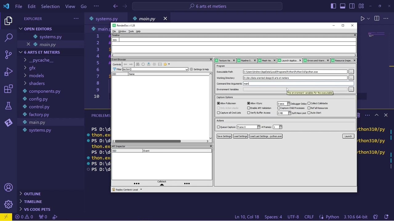 Debugging PyOpenGL Projects with Renderdoc
