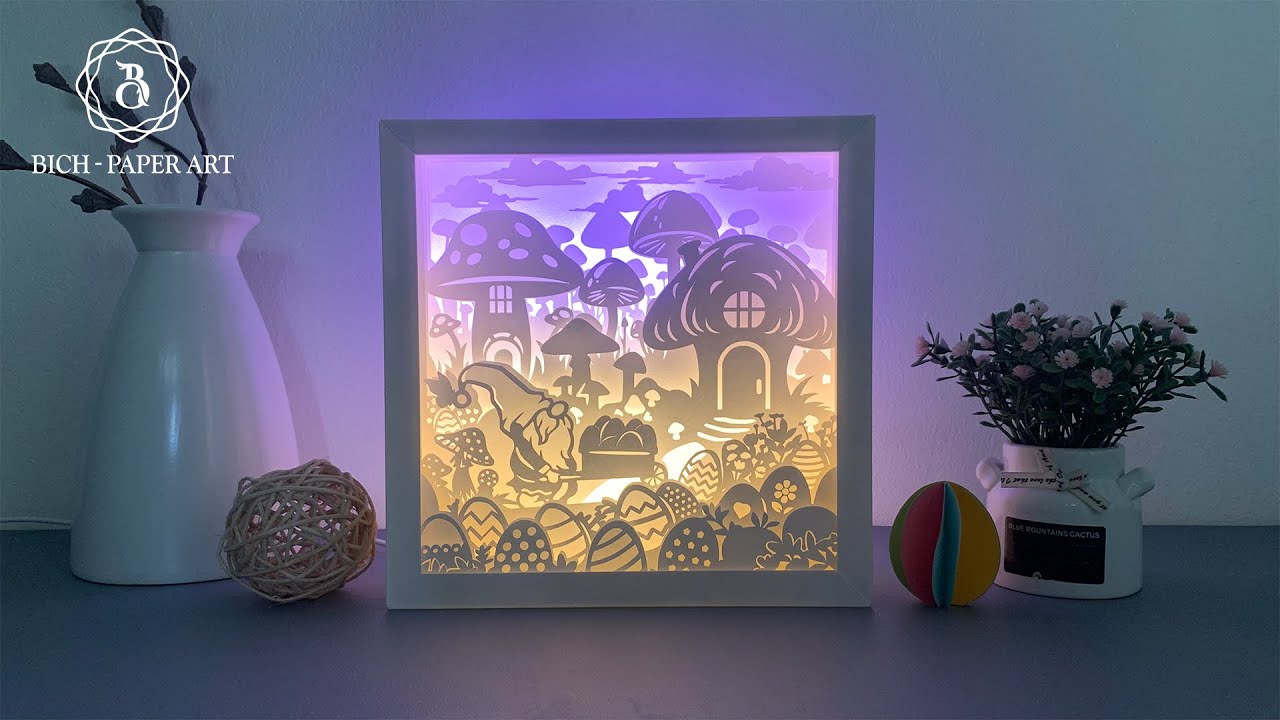 How to make Easter Gnome Shadow Box - DIY Lightbox - Shadow Box Tutorial