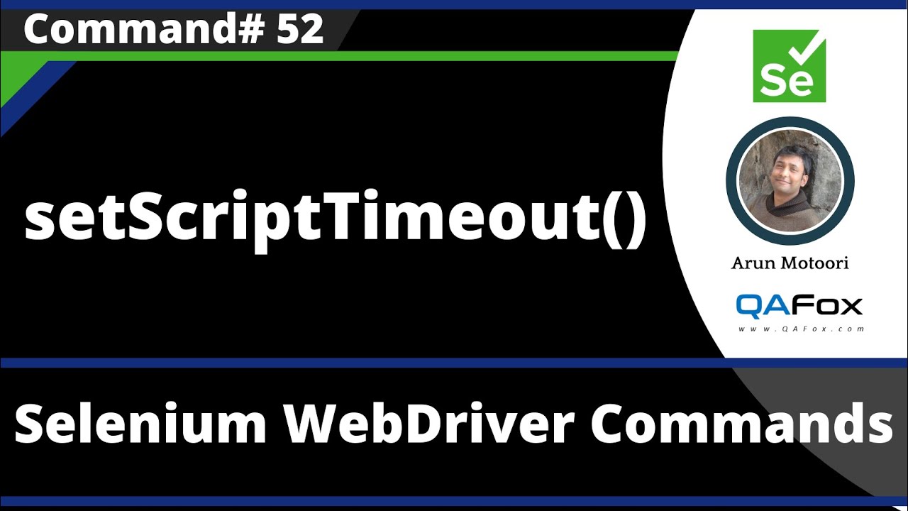 setScriptTimeout() Command - Selenium WebDriver