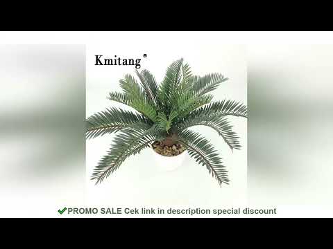 45cm Artificial Palm Tree Tropical Plants Plastic Palm Leaves Green Monstera Fake Coconut Leafs For
