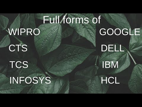 Full forms of Wipro Google, Cts Tcs, Infosys, Dell, Hcl, Ibm.