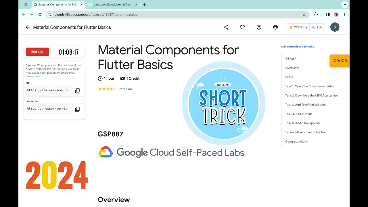 Material Components for Flutter Basics || #qwiklabs || #GSP887 ||  [With Explanation🗣️]