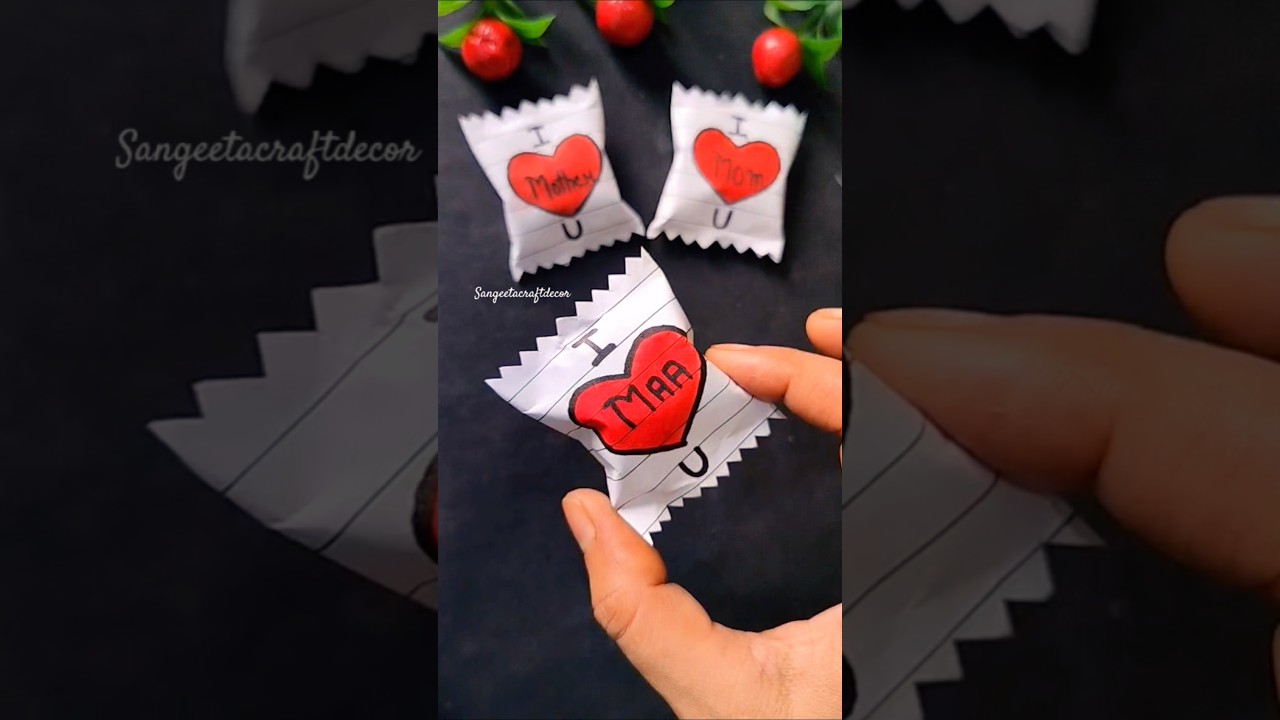 Roztomilý darček na Deň matiek💝/Nápad na darček na poslednú chvíľu/Čokoládový darček #šortky #urob si sám #deňmatiek #papierovéremeslo