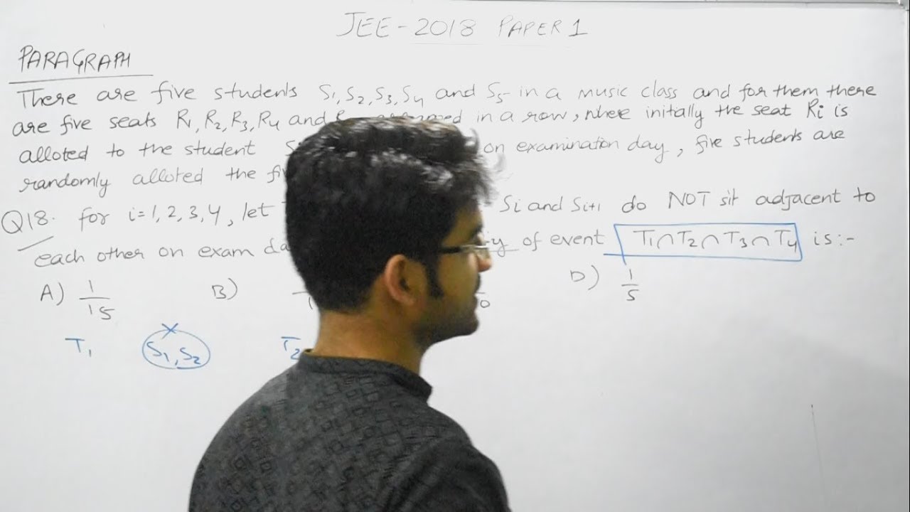 JEE Advanced 2018 Paper 1 Maths Paragraph Q18_PROBABILITY