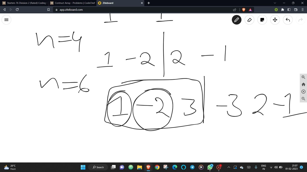 Construct array codechef || Contruct array codechef || Starters 76 || codechef || solution