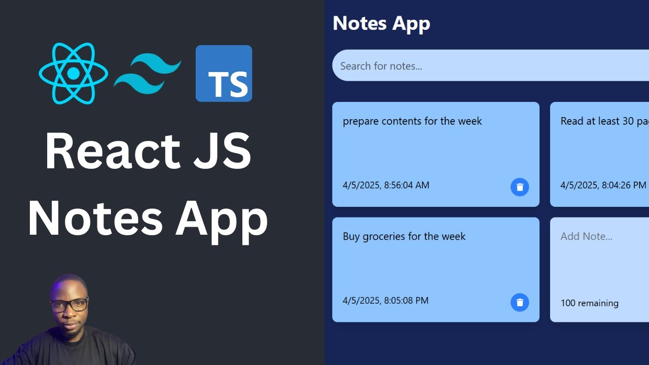 Build a Notes App with React, Tailwind & TypeScript | Beginner React Tutorial