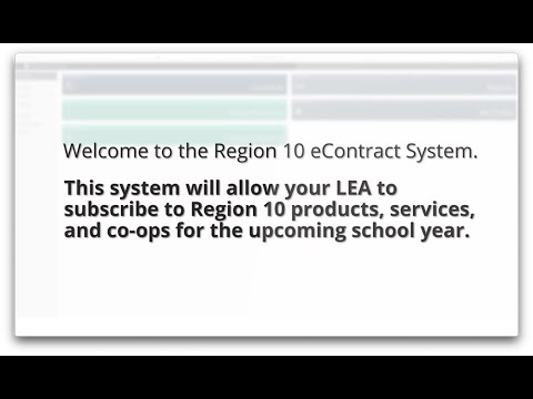 The eContracts System Overview | Region 10 ESC
