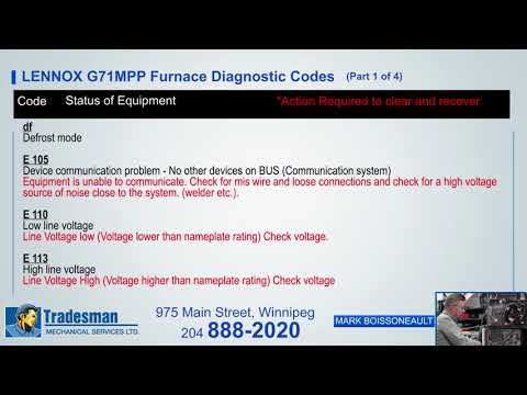 Lennox G71MPP 1 Furnace Fault Codes