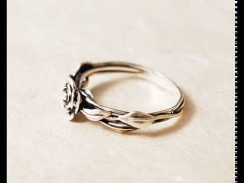Unique Promise Ring For Her, Unique Engagement Ring, Nature Inspired Ring, Leaves and Flower Ring