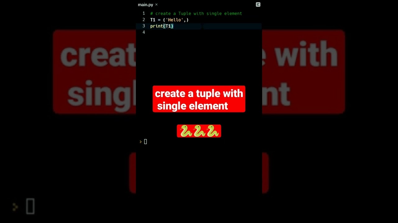 create a tuple with single element | python tutorial #shorts #python #cbse