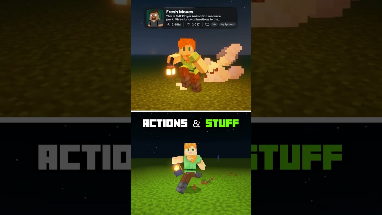 Minecraft Animations: Actions & Stuff 1.4 (Bedrock) vs Fresh Animations (Java)