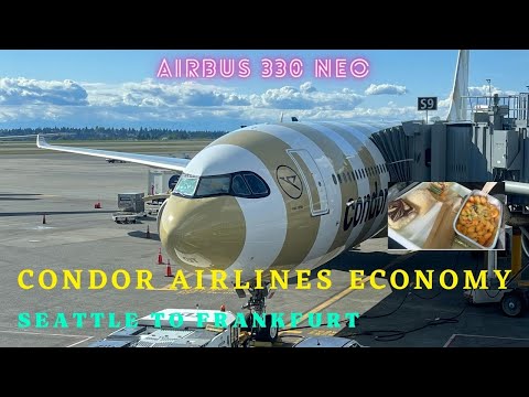 Condor Airline Economy, Seattle to Frankfurt, SEA-FRA, Airbus A330 Neo