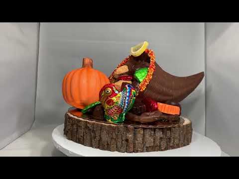 Large Chocolate Cornucopia with Pumpkin