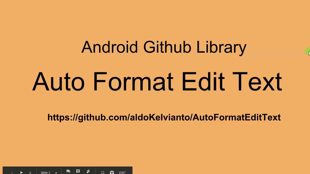 Android Github Library - Auto Format EditText