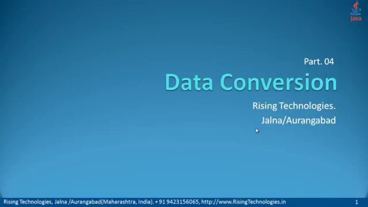 04   Data Conversion in Java