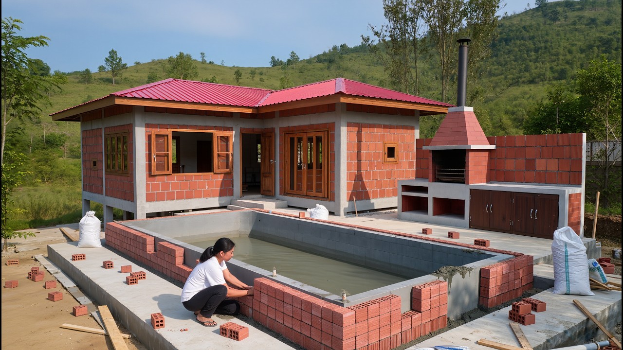 Young woman shocks the public by building her dream villa in just 180 days.| by @banthidiet946