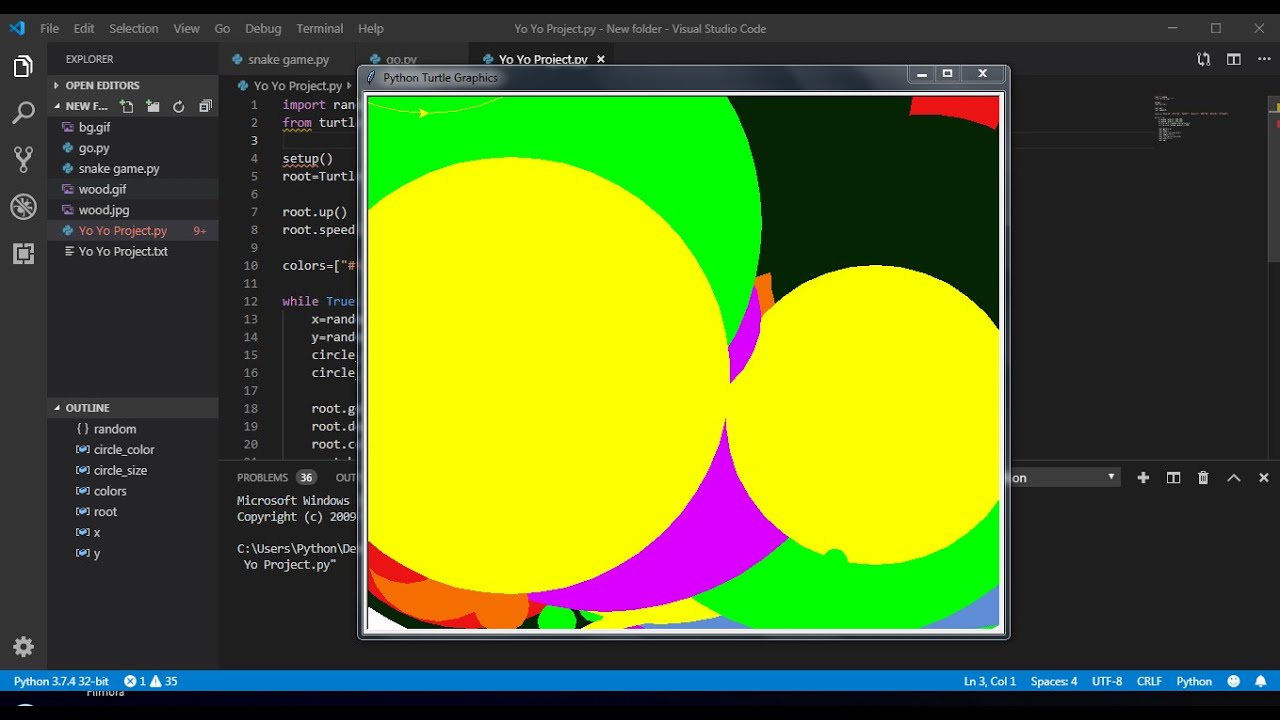 Random circles using python