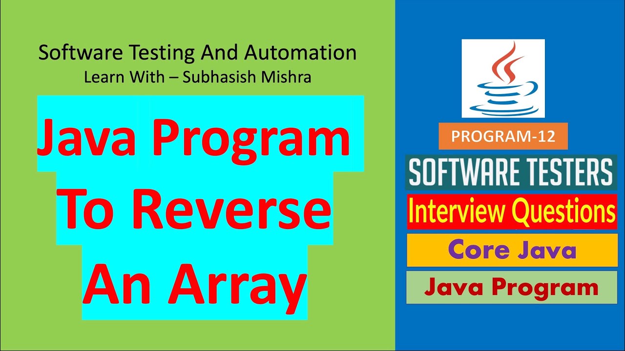 12 - Java program to reverse an array