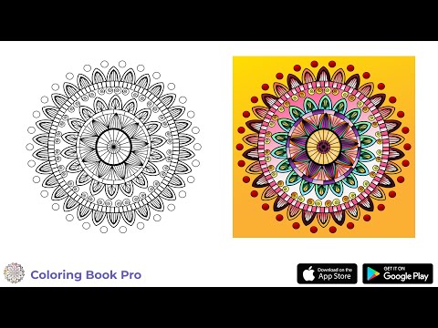 Dotted Round Mandala Coloring Page | Orange, Pink and Green Tones