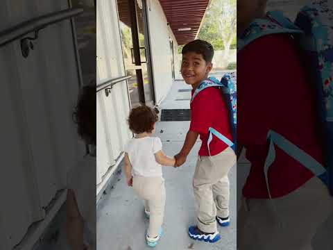 Sister gets sad when brother goes to school #shorts